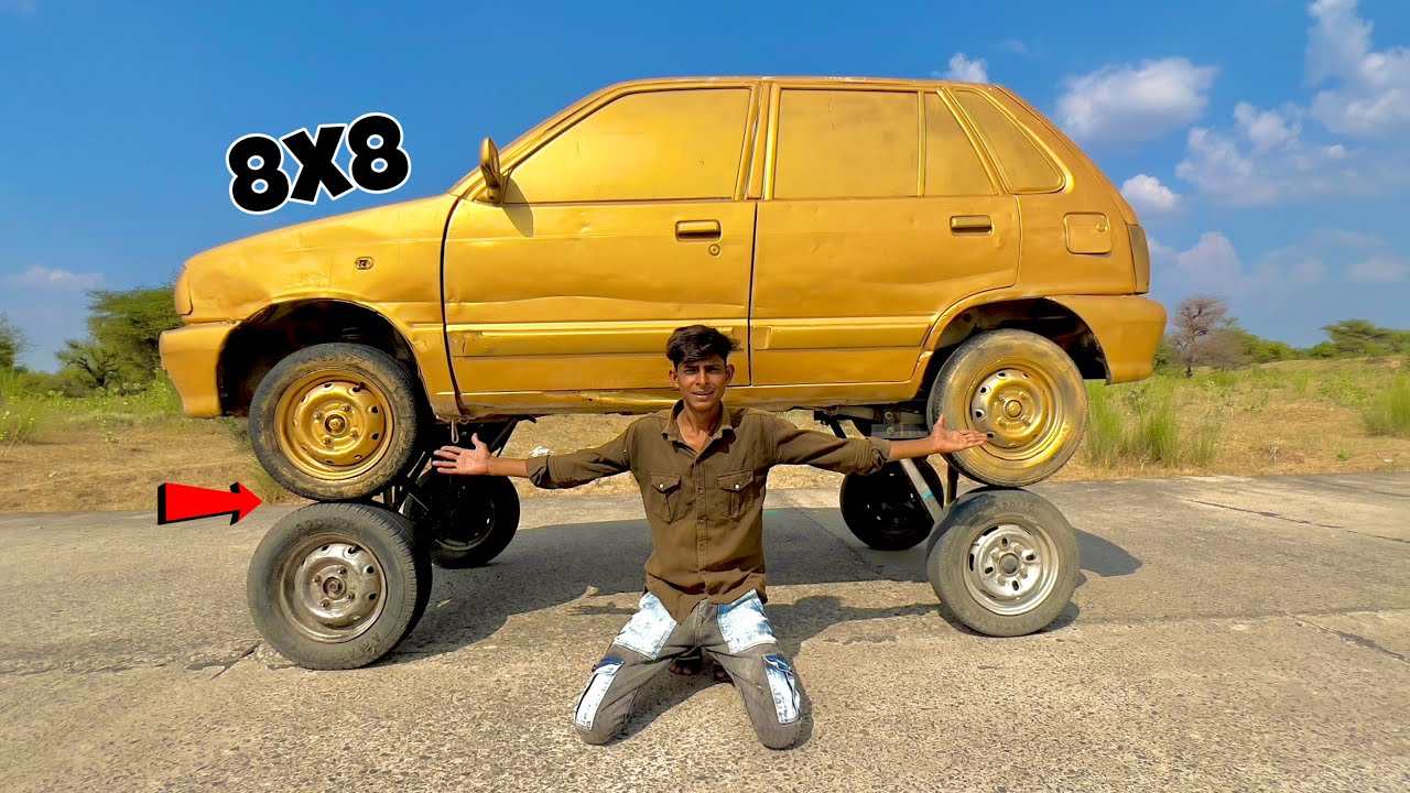 India's First Eight Wheeler Car आठ पहियों वाला दानव #eightwheeler - YouTube