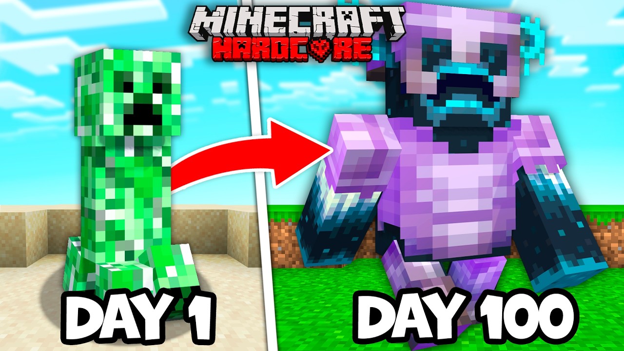 100 Days, But EVERY DAY I Turn Into a NEW MOB in Minecraft Hardcore ...