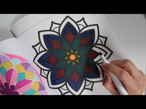 Color With Me Mandala Coloring Page - ASMR marker sounds - Relaxing ...