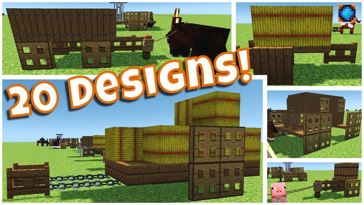 Minecraft: Medieval Hay Carts, wagons, wheel barrows, and plows! 20 ...
