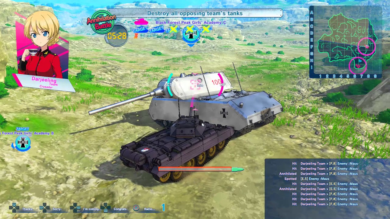 Girls Und Panzer: Dream Tank Match Crusader Challenges - YouTube
