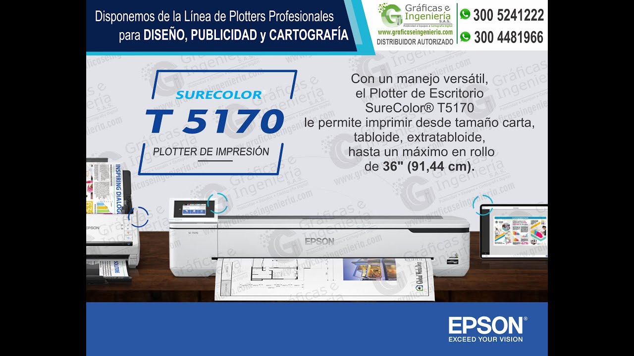 Plotter Epson SureColor T5170, Colombia - YouTube