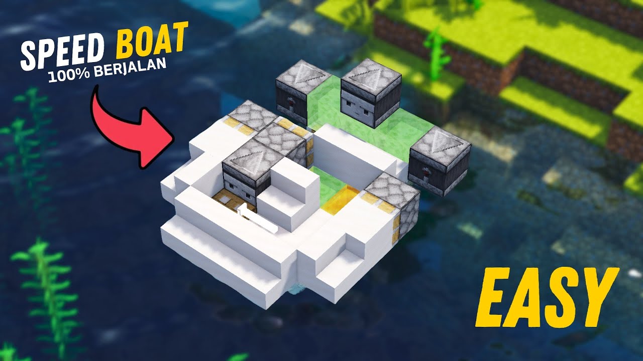 CARA MUDAH MEMBUAT SPEED BOAT PALING CEPAT DI MINECRAFT - YouTube