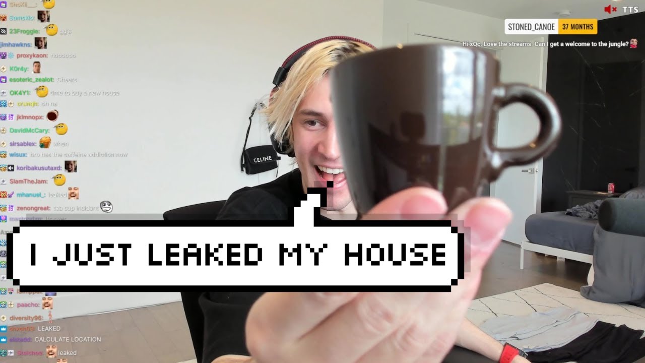 xQc Accidentally Leak his House using the Cup Reflection - YouTube