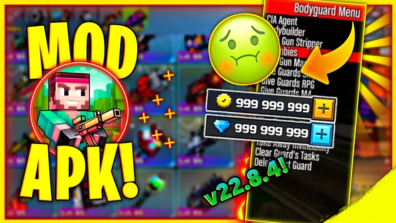 Pixel Gun 3D Mod Menu 23.6.1 Gameplay - Unlimited Coins & Gems, Level ...