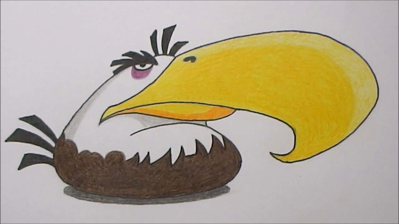 How to Draw the Mighty Eagle (Angry Birds) - YouTube