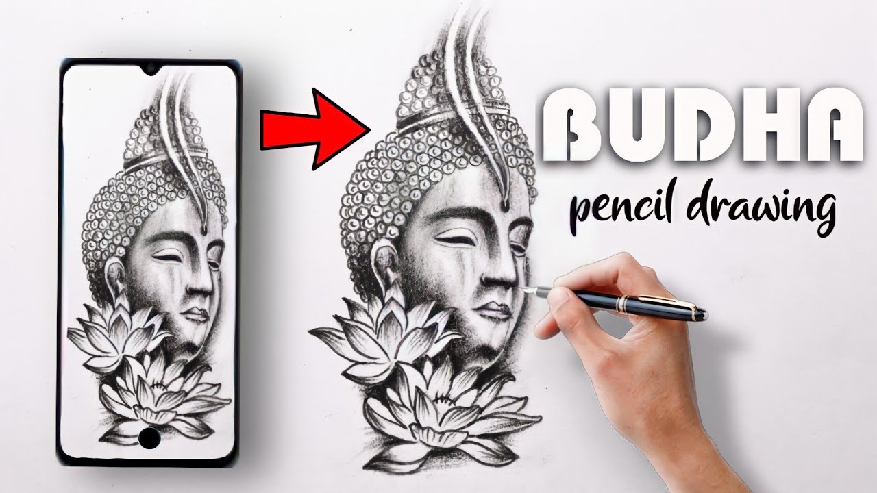 Budha pencil drawing | Easy drawing | How to draw Budha | arun wave ...