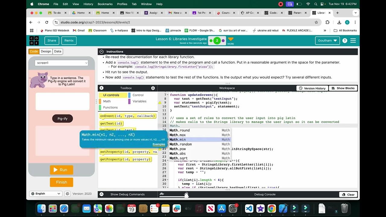 Unit 7: Lesson 6 (Libraries Investigate) - AP Computer Science ...