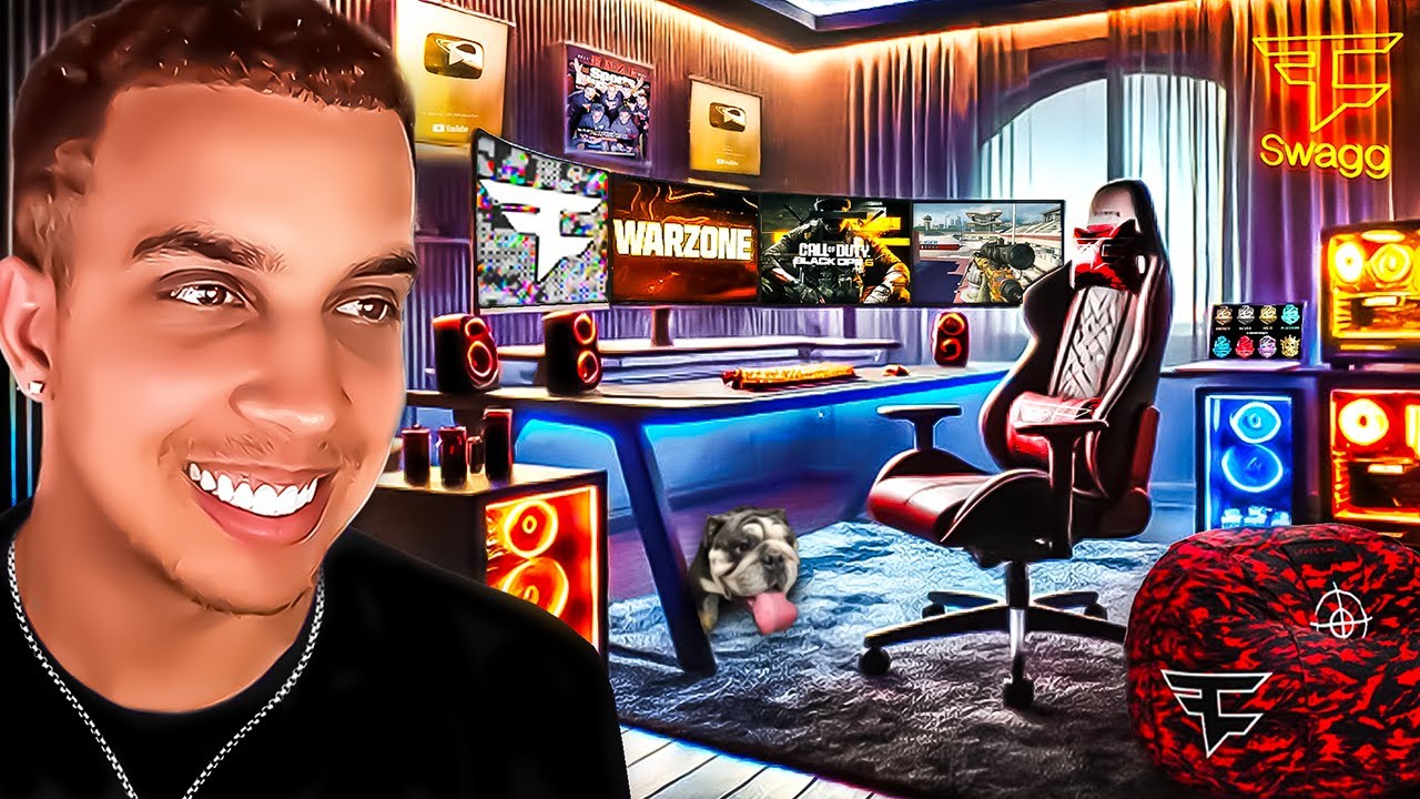 My NEW 2025 FaZe House Room Tour + GAMING SETUP! - YouTube