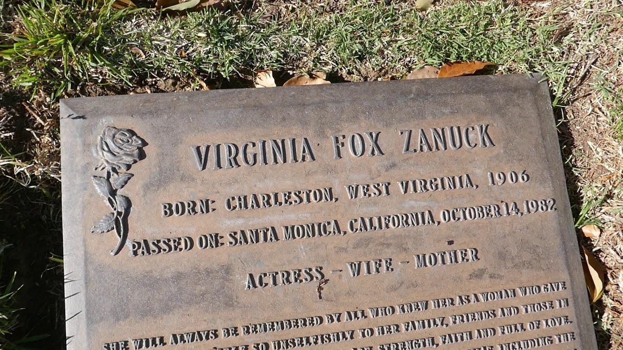 Darryl Zanuck & Virginia Fox Graves Westwood Memorial Park Los Angeles ...