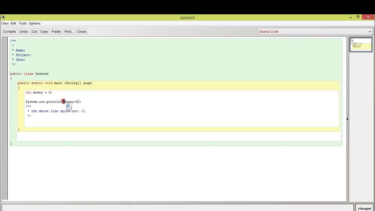 Java - BlueJ - Lesson 4: Combining Integer variable and Text - YouTube