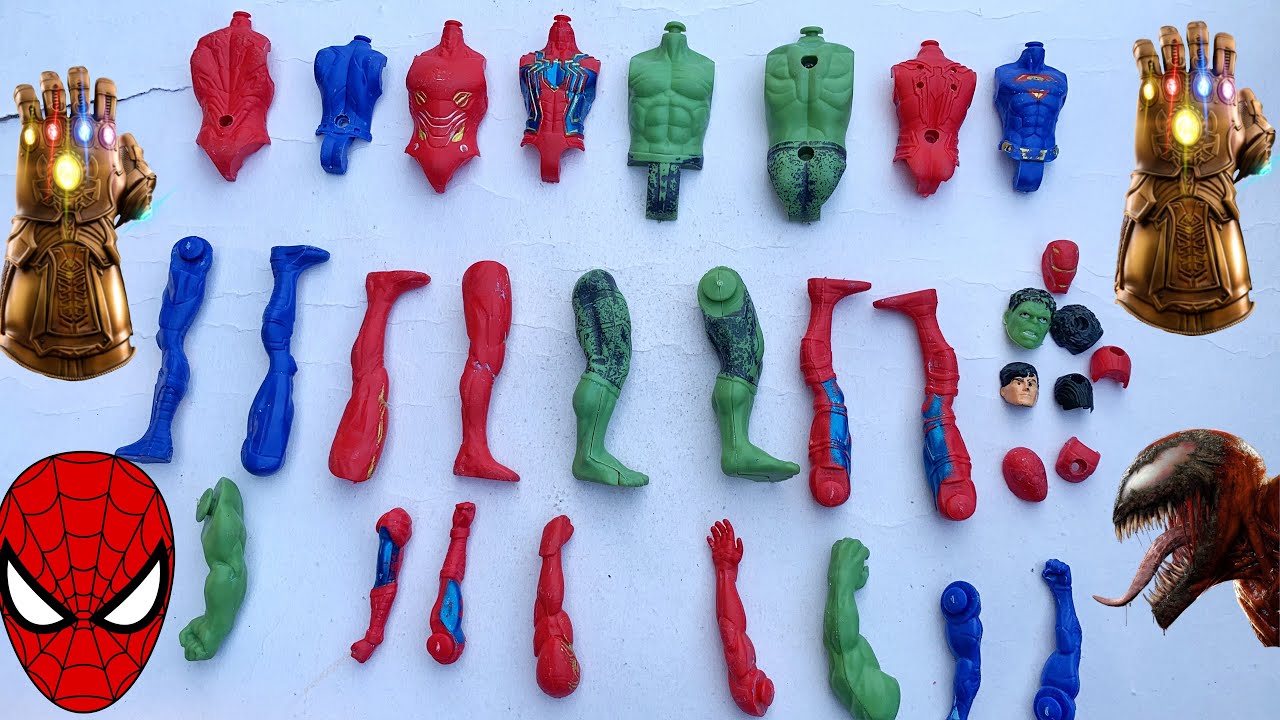 Merakit mainan captain America spider super man iron man black adam ...