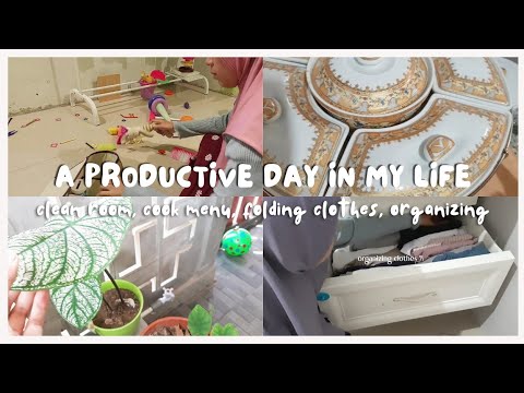 a productive day in my life | clean room, cook menu, folding clothes ...