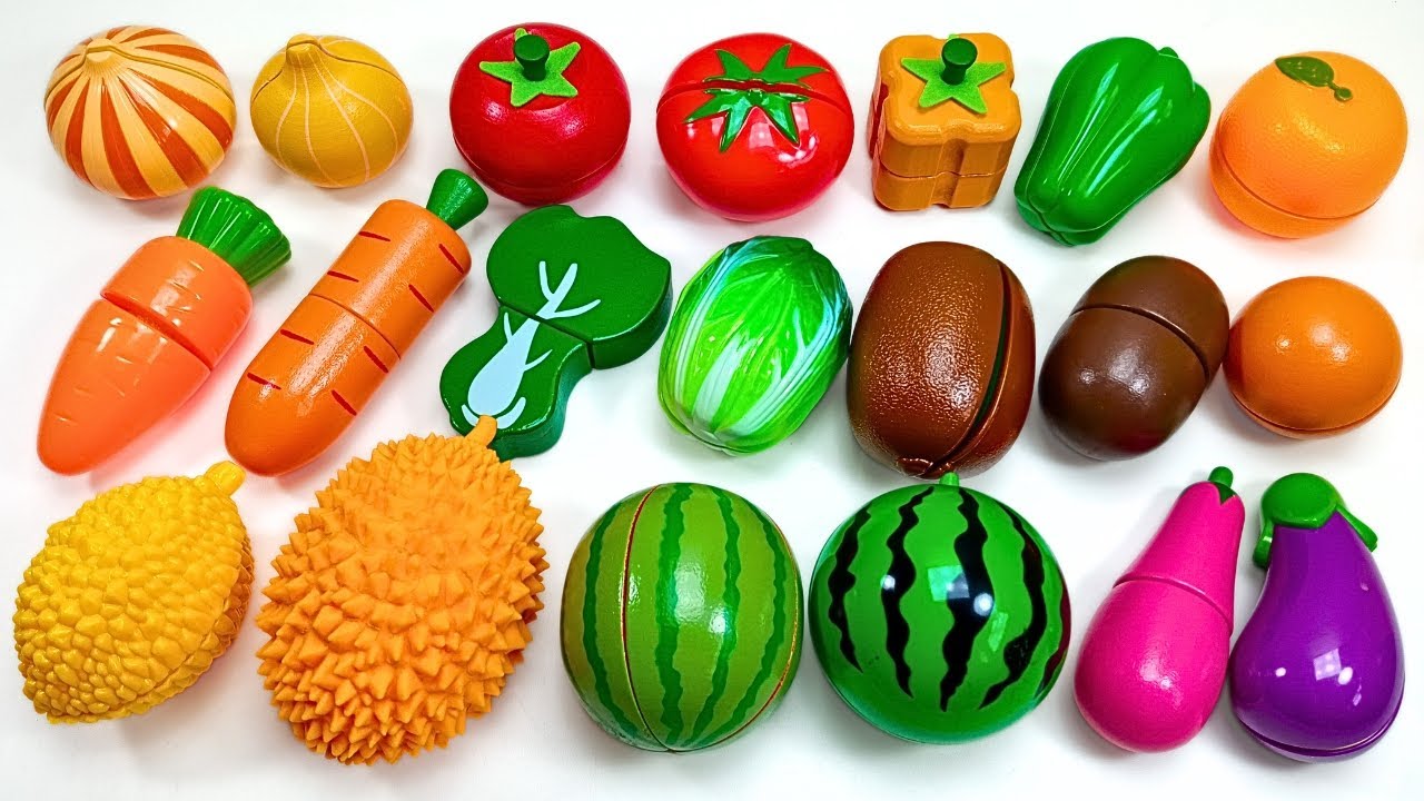 Relaxing Cutting Wooden Fruits and Vegetables, Cabbage | Satisfying ...