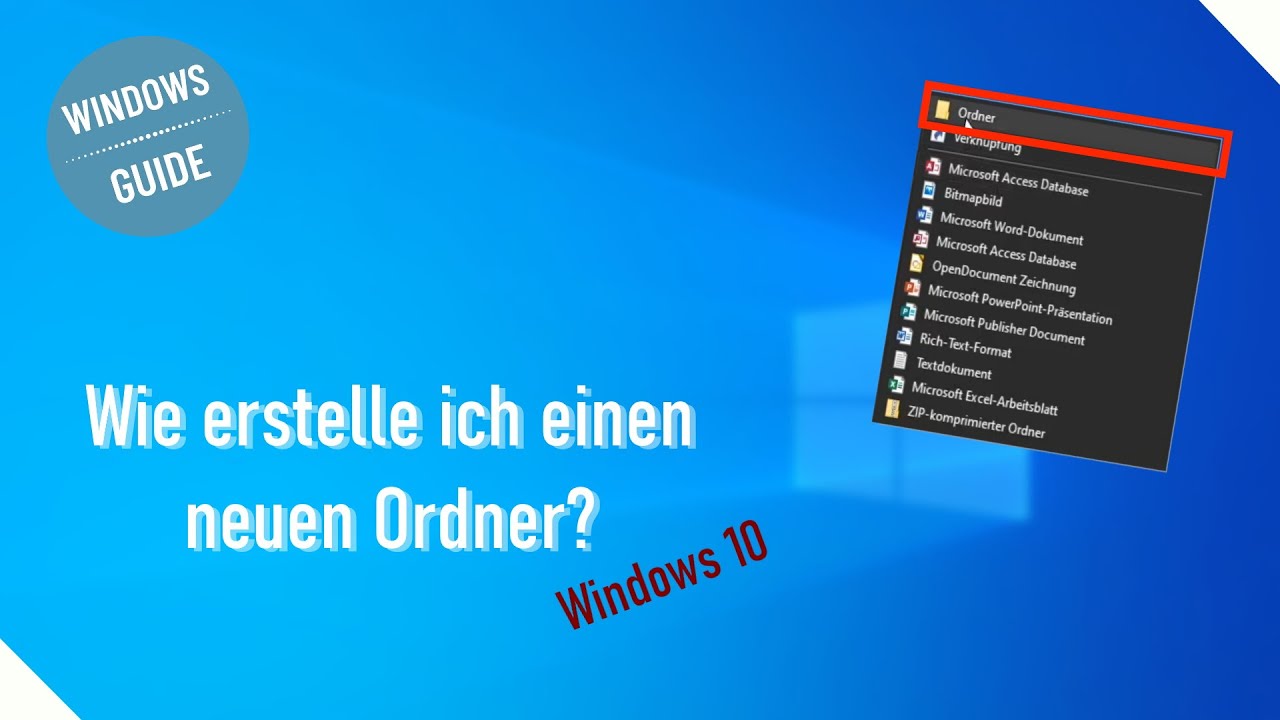 Neuen Ordner erstellen | Windows 10 | WinGuide - YouTube