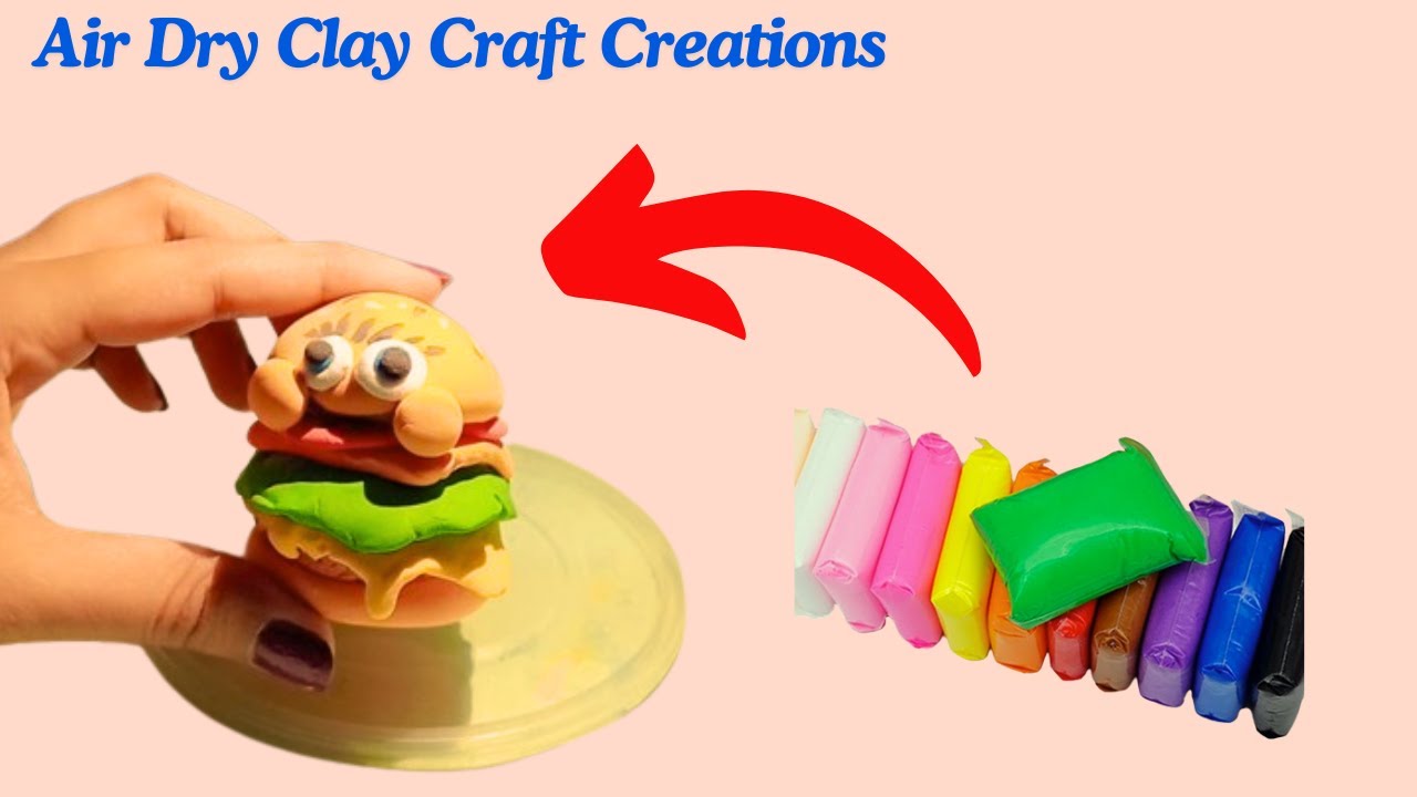 DIY How TO make Miniature Burger With polymer Clay || Air Dry Clay ...