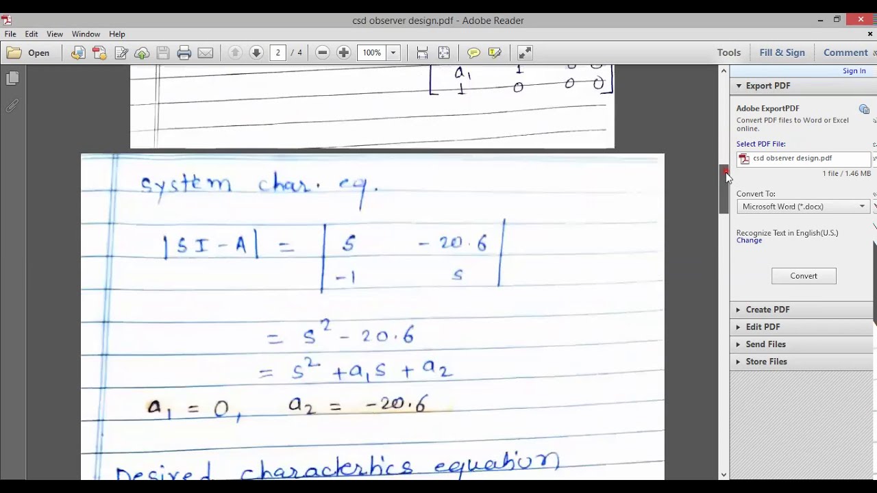 Control System: State Observer Design using three different method ...