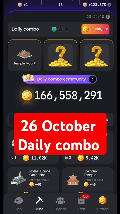 Zen coin daily combo Today 26 October | Zen coin combo cards #zencoin #combo - YouTube