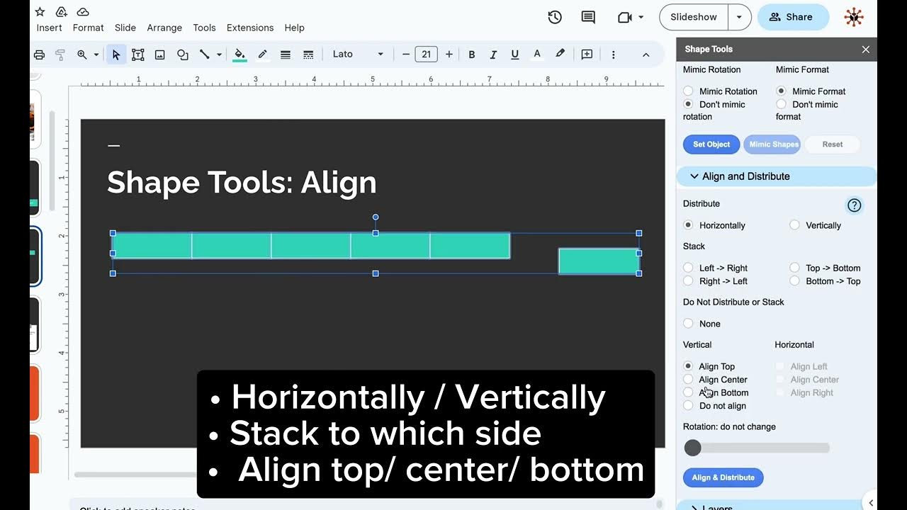 How to use Align and Distribute in Y Tools add on for Google Slides, Docs & Sheets. - YouTube