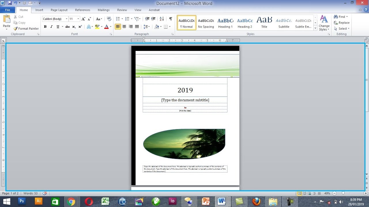 How to design beautiful book cover page designing in MS word. - YouTube