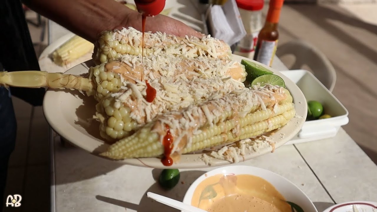 elotes cocidos con aderezo especial - YouTube