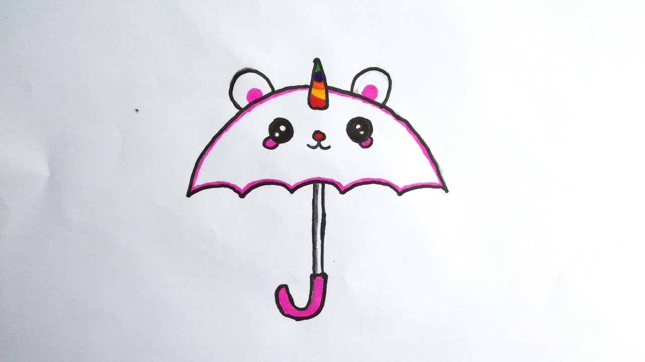 HOW TO DRAW A CUTE UMBRELLA - YouTube