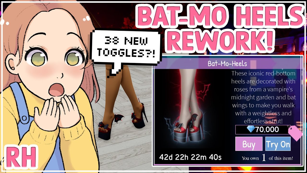 New Bat Mo Heels Rework 38 New Toggles 🏰 New Royale High Update Youtube