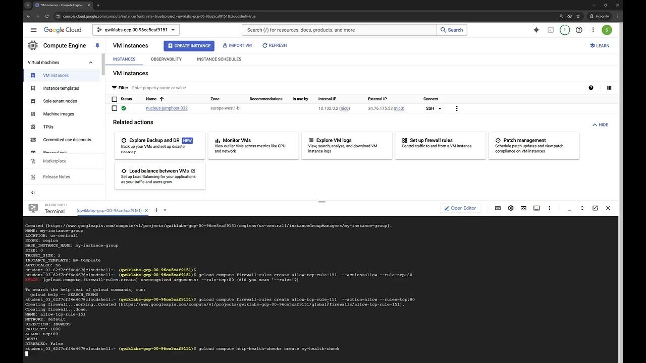 Implement Load Balancing on Compute Engine Challenge Lab H561W 2024 - YouTube