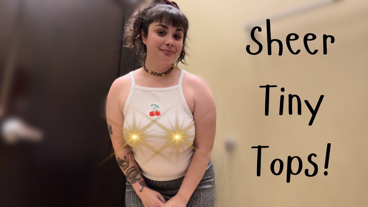 [4K] Tiny Top SHEER Try On Haul in PUBLIC?! Braless Curvy Girl | Louise ...