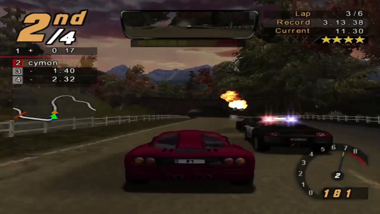 NFS HP2 for PS2 racer gets blasted - YouTube