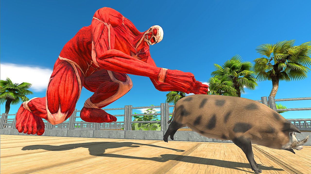 Colossal Titan To Get A Eat PIG - Animal Revolt Battle Simulator - YouTube