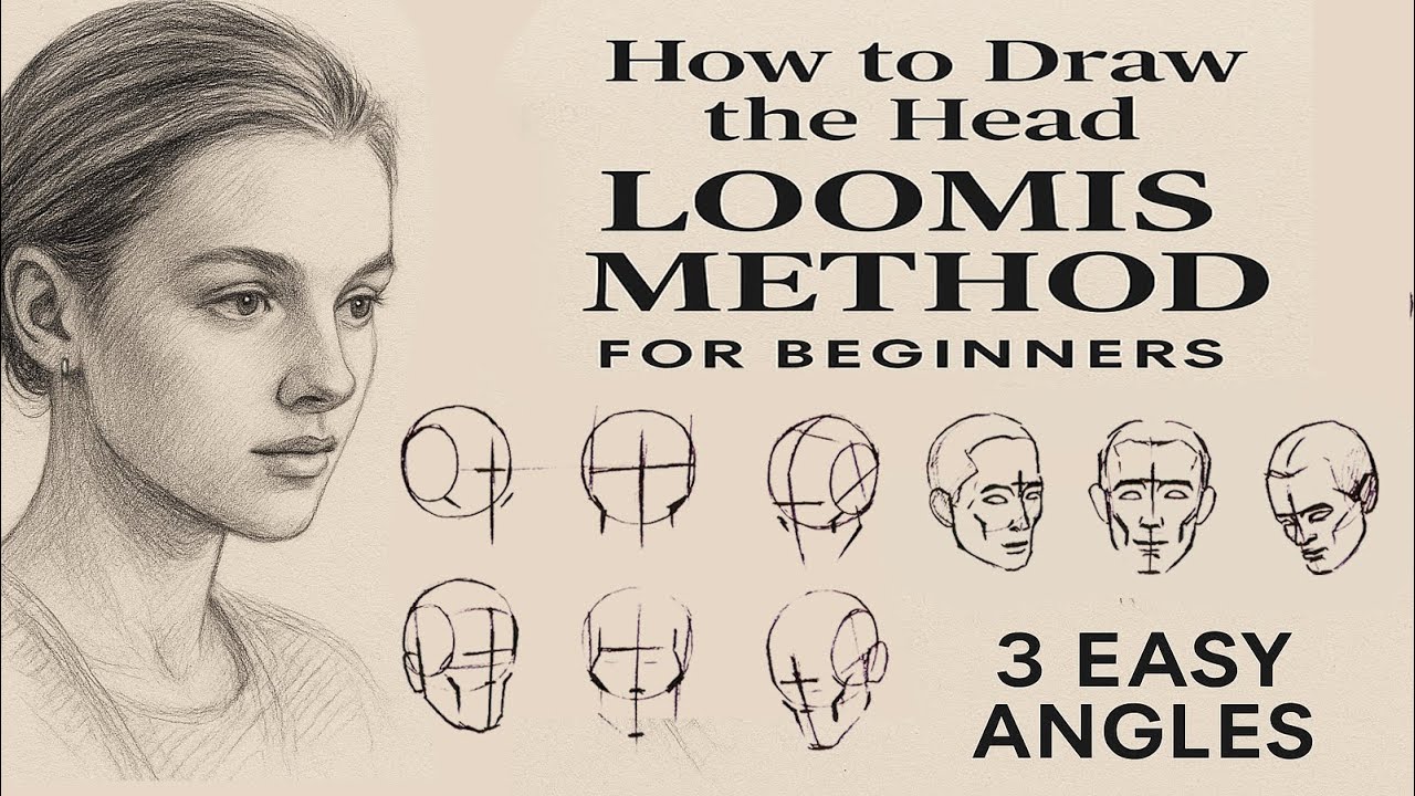 How to Draw the Head – Loomis Method for Beginners| 3 Easy Angles # ...