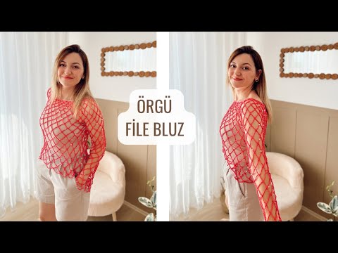 YAKADAN BAŞLAMALI FİLE BLUZ YAPIMI 🌸 ÖRGÜ BLUZ #crochet