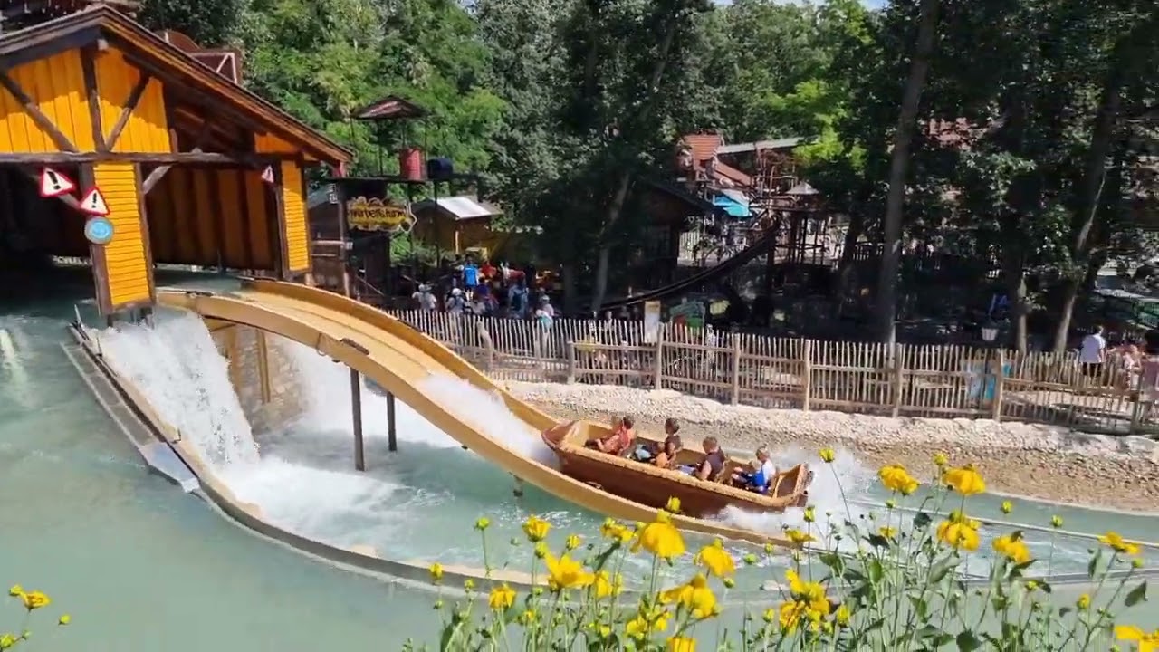 Biberburg Intamin Water Coaster, Familypark Austria [Off-ride, July ...