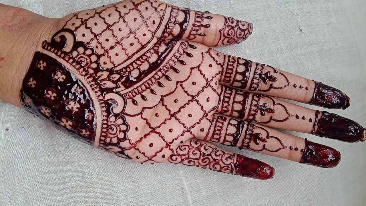 Front hand Cut work mehndi design ||easyand simple mehndi design#design ...