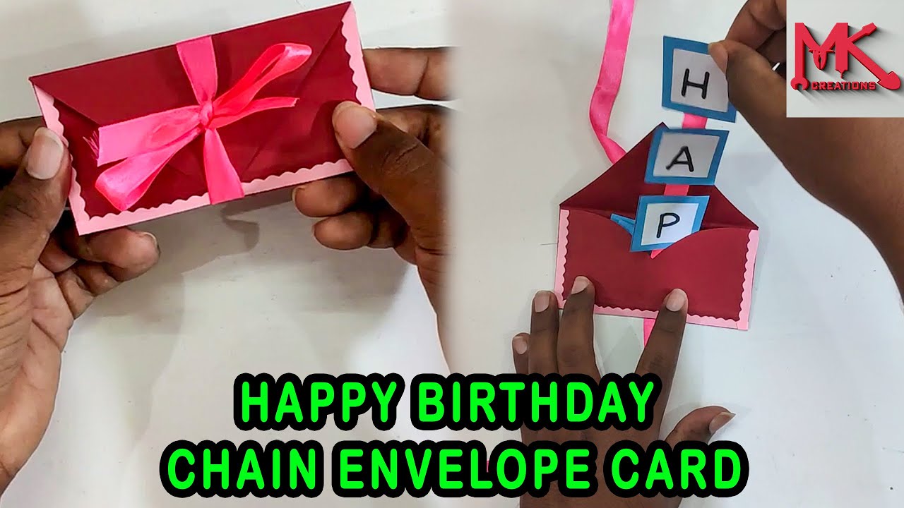 How to Make Happy Birthday Chain Envelope Card | Easy Diy - YouTube