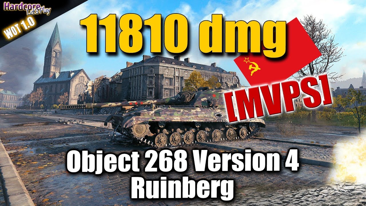 WOT: Object 268 Version 4, 11800 damage, 5 kills, Ruinberg, ziki87 ...