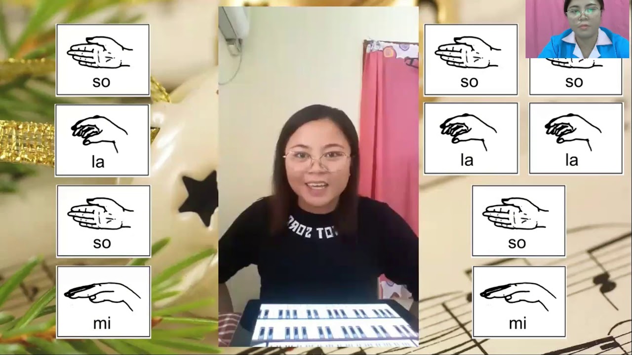 Singing "Bounce High, Bounce Low" while doing the solfege hand signs ...