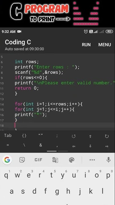 Star Pattern Program In C C Programming Shorts Basiccode 0835