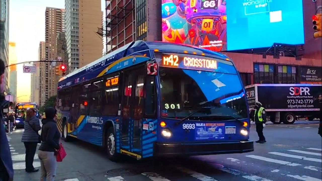 MTA New York City Bus 2020-21 NovaBUS LF40102 "LFS" Hybrid 9693 on Route M42 - YouTube