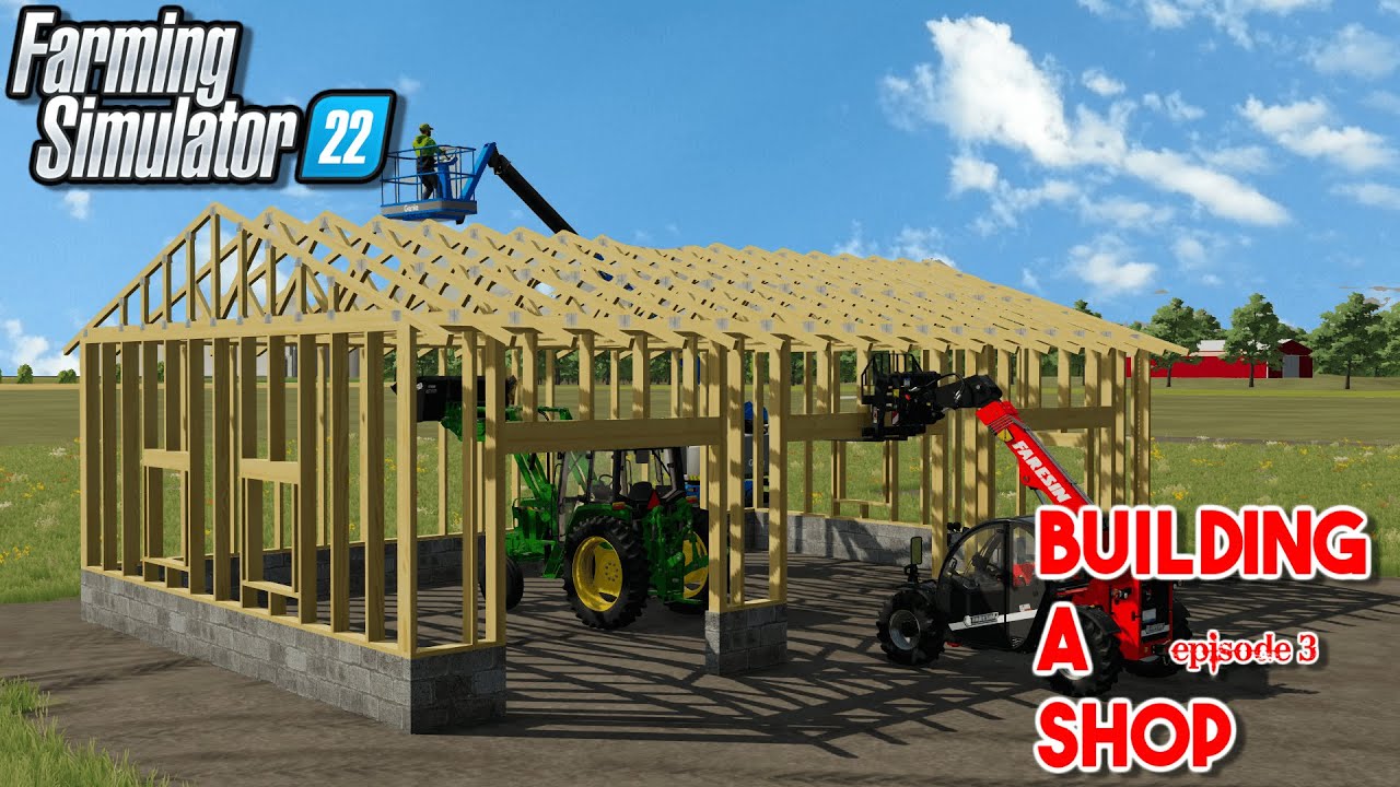NEIGHBOR HELPS BUILD THE SHOP!? ($25,000) Farming Simulator 22 ...