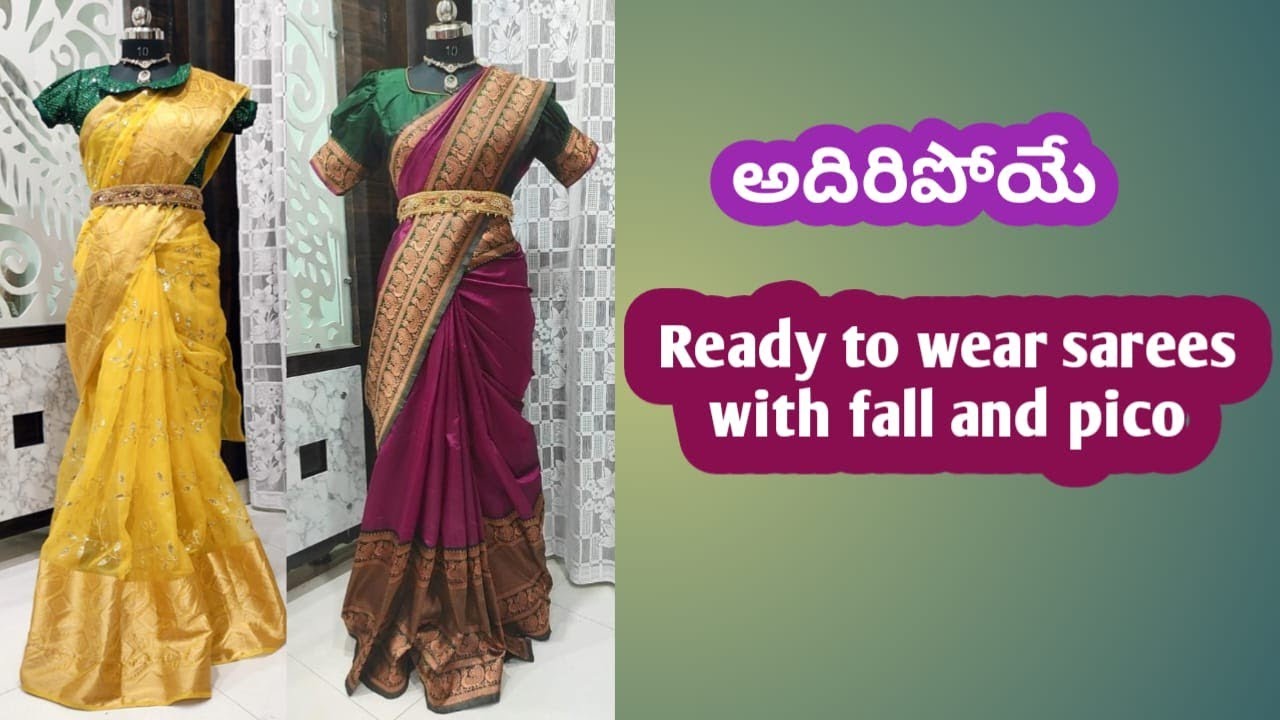 ||Shree creations ||Ready to wear sarees with fall pico and blowse ...