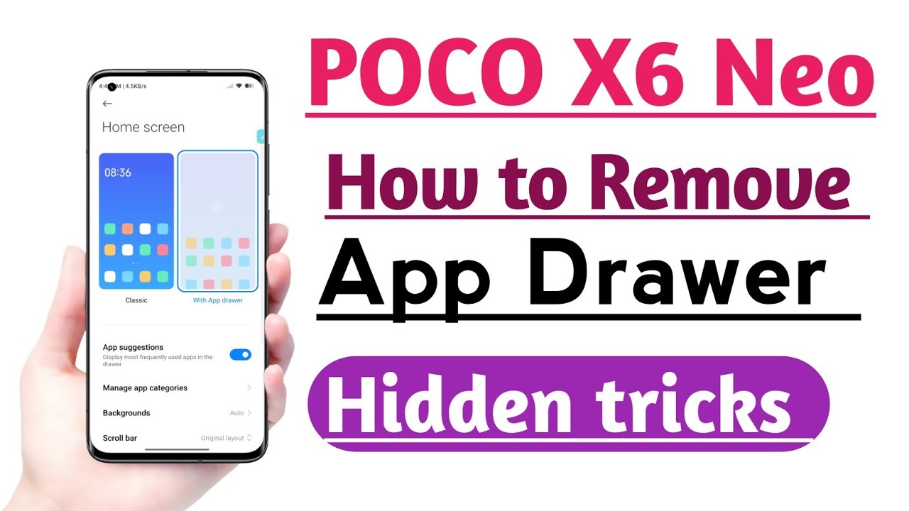 POCO X6 Neo How to Remove App Drawer | App Drawer Kaise hataye useful ...