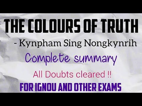 The Colours Of Truth by Kynpham Sing Nongkynrih | A-Z Explanation - YouTube