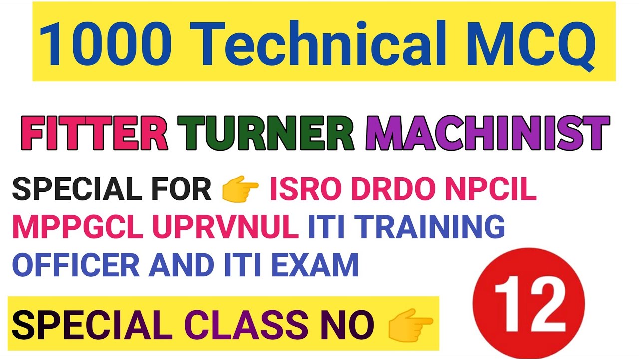FITTER 1000 Technical MCQ/ FITTER TURNER MACHINIST MCQ 😍🔥💯 #fitter #iti ...