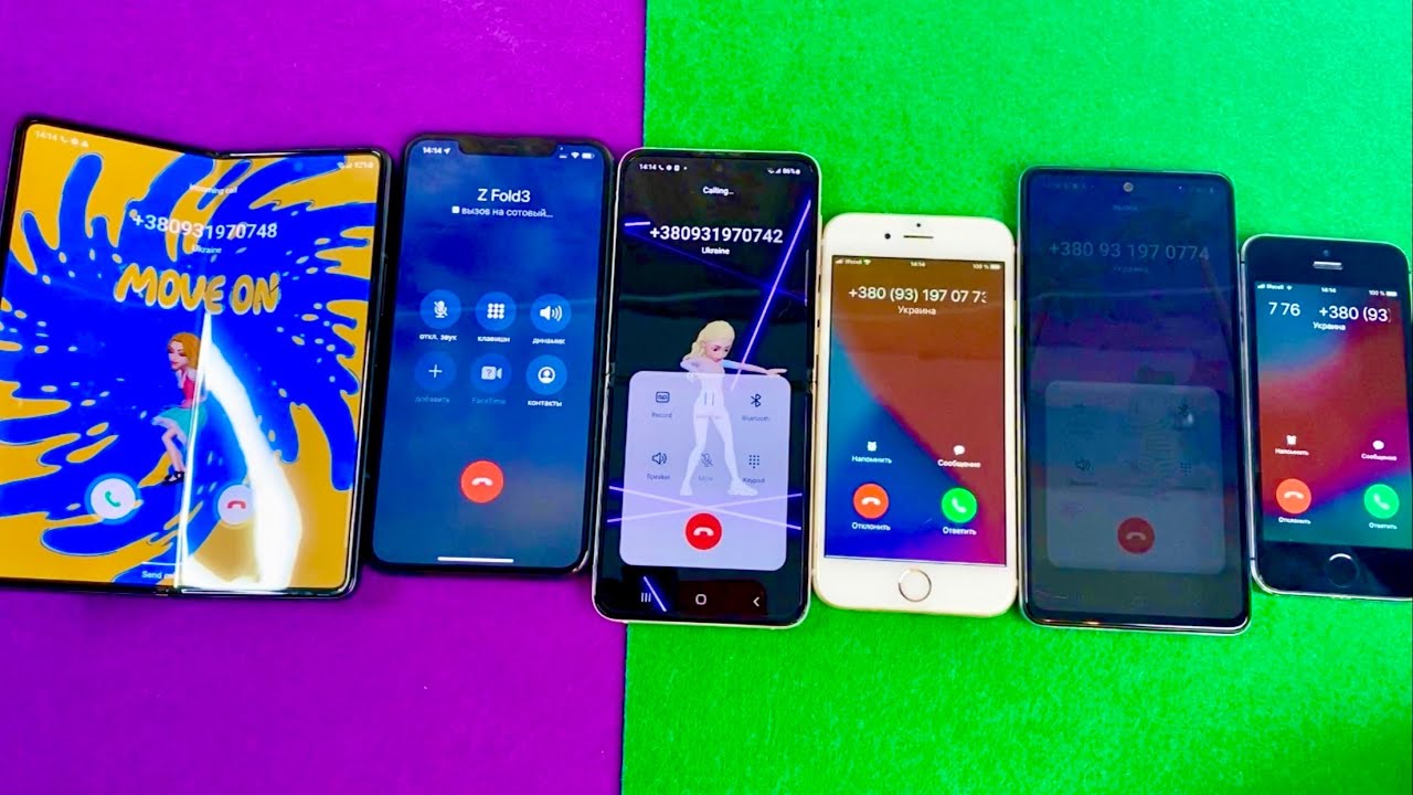 Many Phones ring at the same time Samsung Z flip 3 & Z Fold 3 & A53 ...