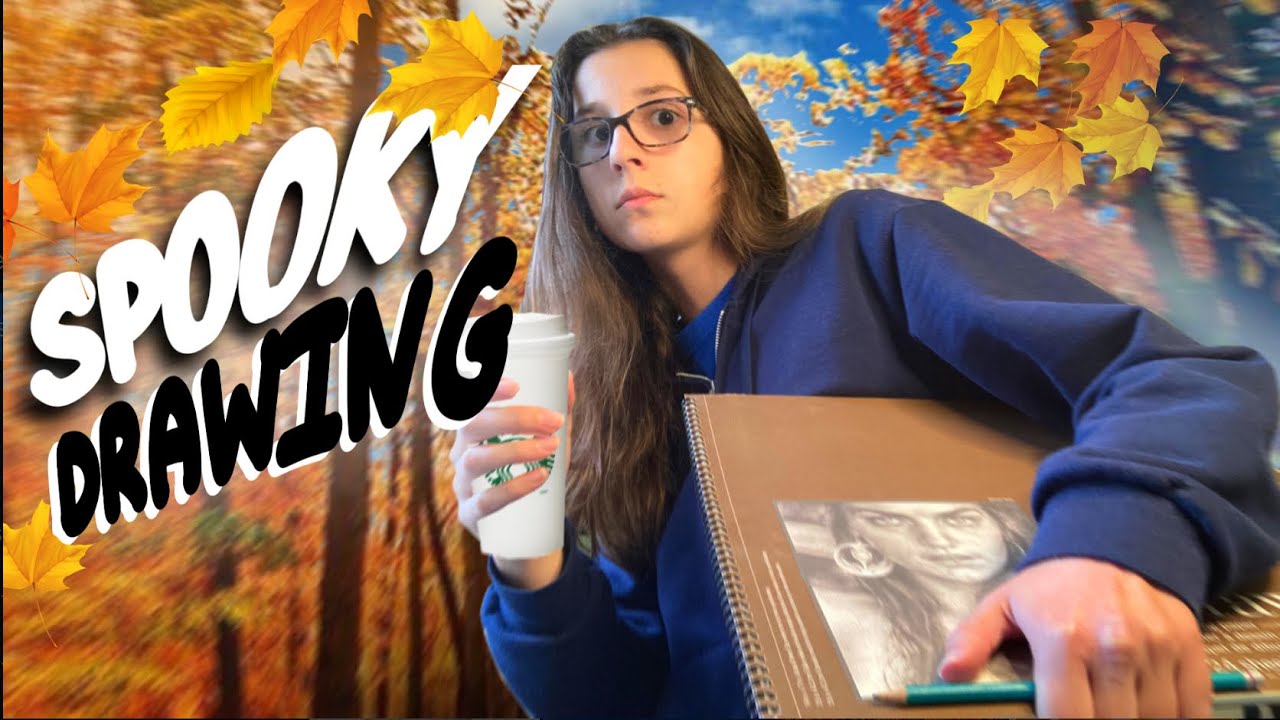 Spooky Drawing For Spooky Season - YouTube
