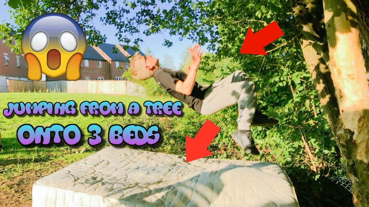 EXTREME BACKFLIPS FROM A TREE ONTO A MATTRESS !!!! (INSANE BACKFLIP ...