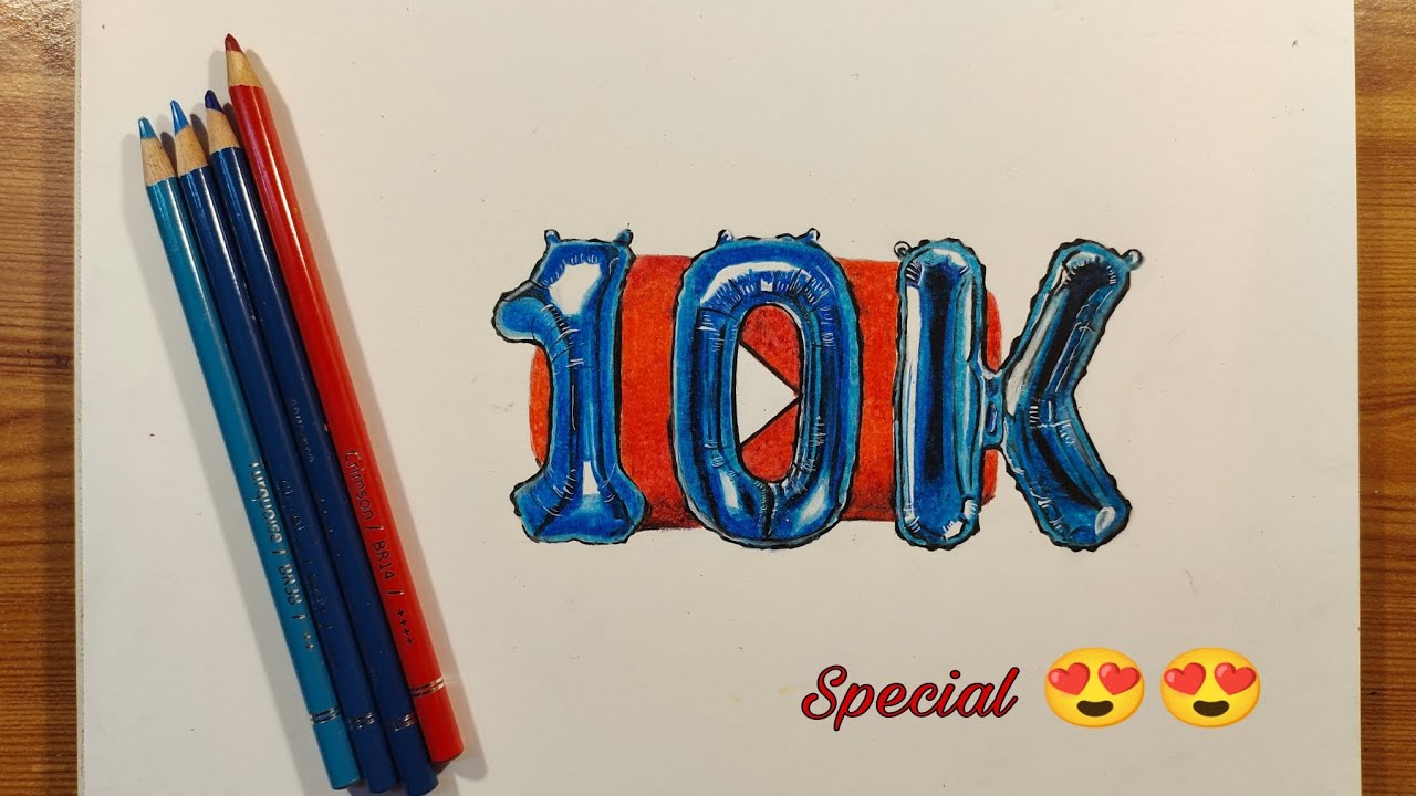 10 K🥺😍 | Foil Balloon Drawing @ArtistPratyushaDas #10k #shorts - YouTube