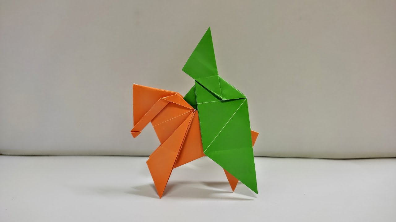 How To Make Origami Wizard On Horse | Origami Wizard On Horse | Origami ...